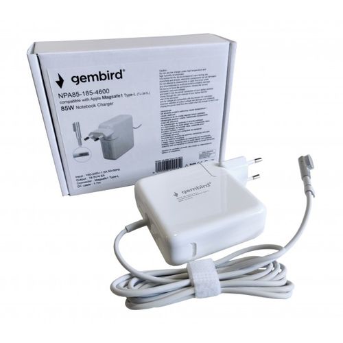 NPA85-185-4600 (TJ-341L Apple Type-L) Gembird punjac za MacBook 85W-18.5V-4.6A, Magsafe1 Type-L