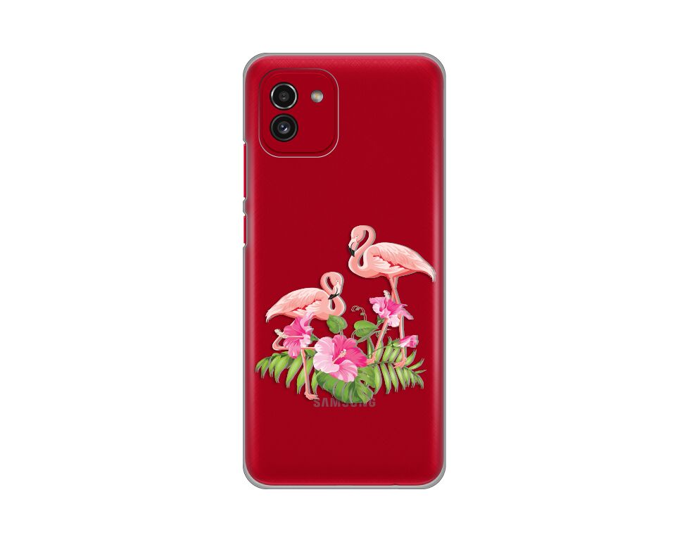 Silikonska futrola PRINT Skin - Samsung A035 Galaxy A03 Flamingo