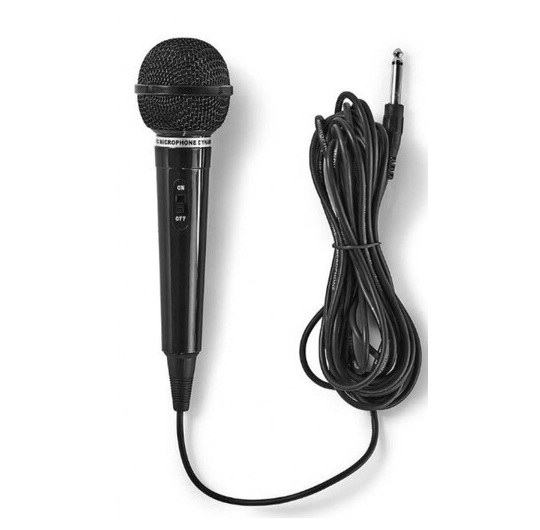 Nedis MPWD01BK karaoke mikrofon, 6.35mm -75dB sensitivity, 80Hz-12kHz +/-3dB, 5.0m