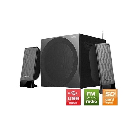 Microlab M-300U aktivni drveni zvučnici 2.1 38W RMS(14W,2x12W) SD, USB, FM radio, 3.5mm