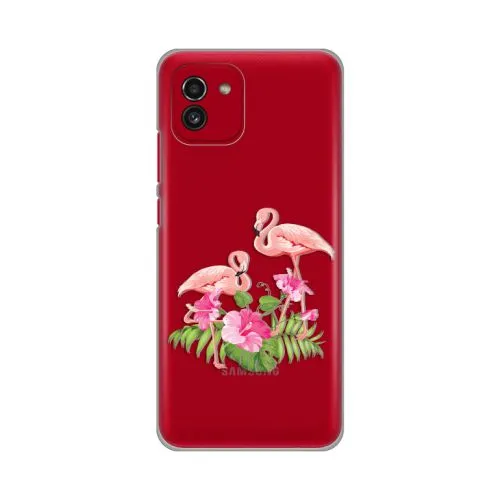 Silikonska futrola - maska print Skin za Samsung A035 Galaxy A03 Flamingo