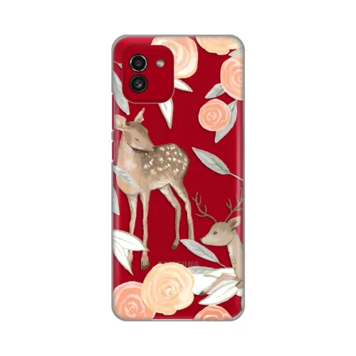 Silikonska futrola - maska print Skin za Samsung A035 Galaxy A03 Flower Deer