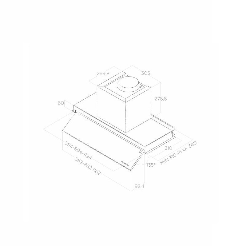 Elica ugradni aspirator BOX IN NO DRIP IX/A/60