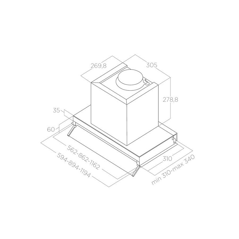 Elica ugradni aspirator BOX IN PLUS IXGL/A/60