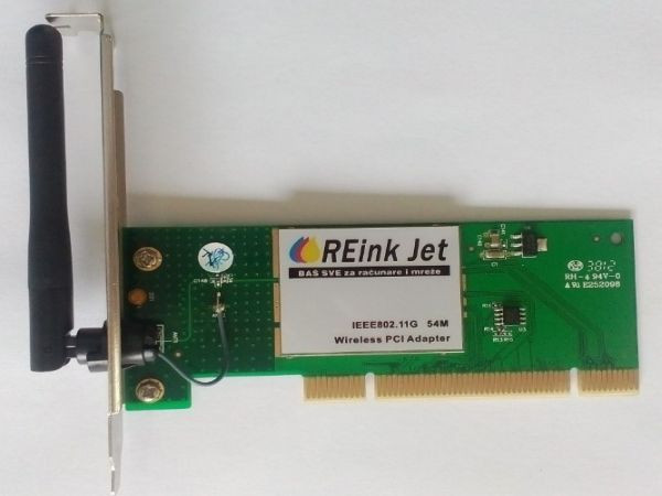Wifi mrežna kartica ReinkJet PCI 2,4GHz 54Mbps BG Atheros RWL548P sa ugradjenom fiksnom antenom