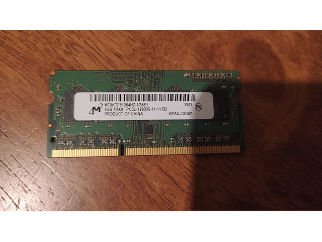 Ram memorija BR3 DDR3 Micron 4GB , 1600Mhz , PC3L