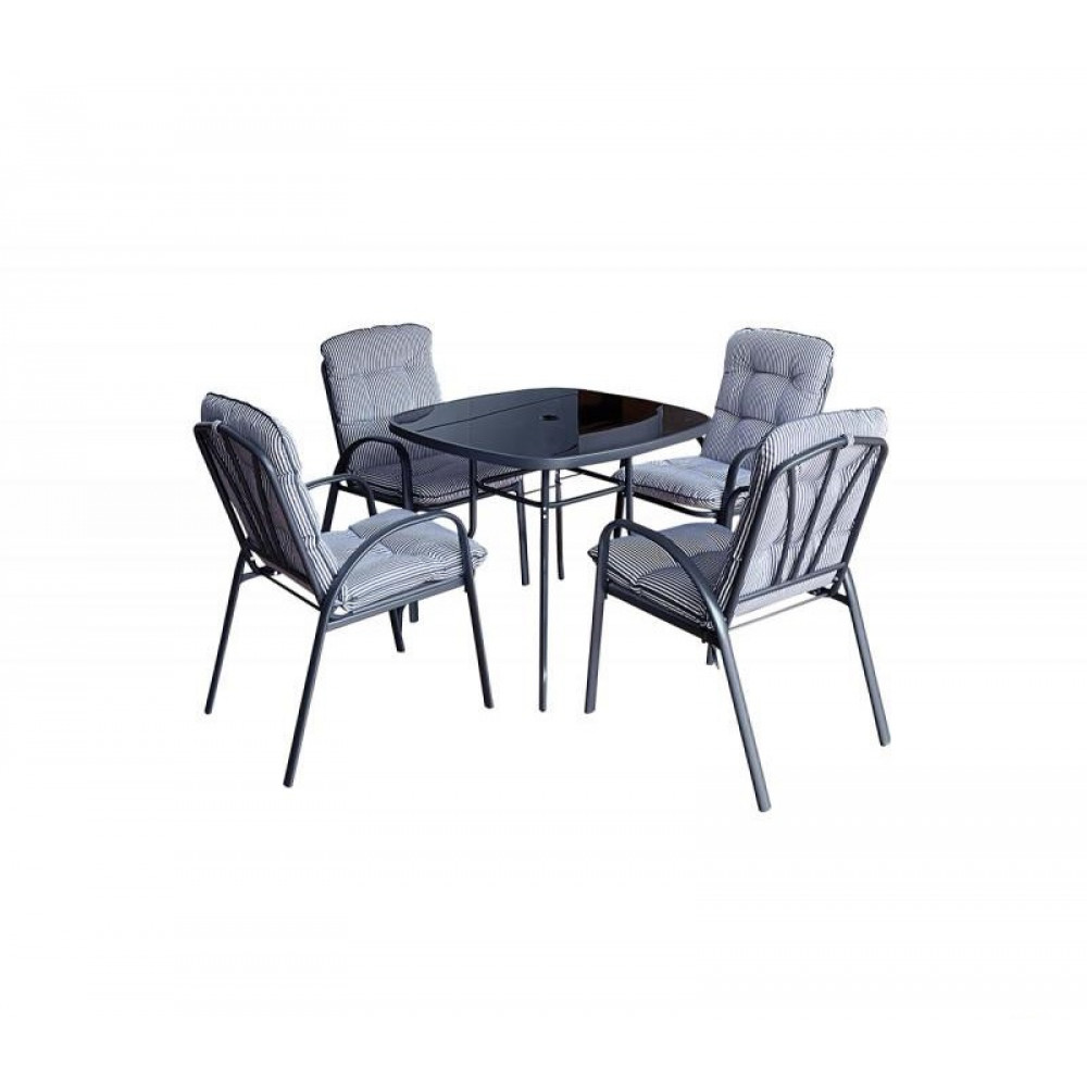 GREEN BAY Baštenski set VENETO - sto + 4 stolice sa jastucima 078518