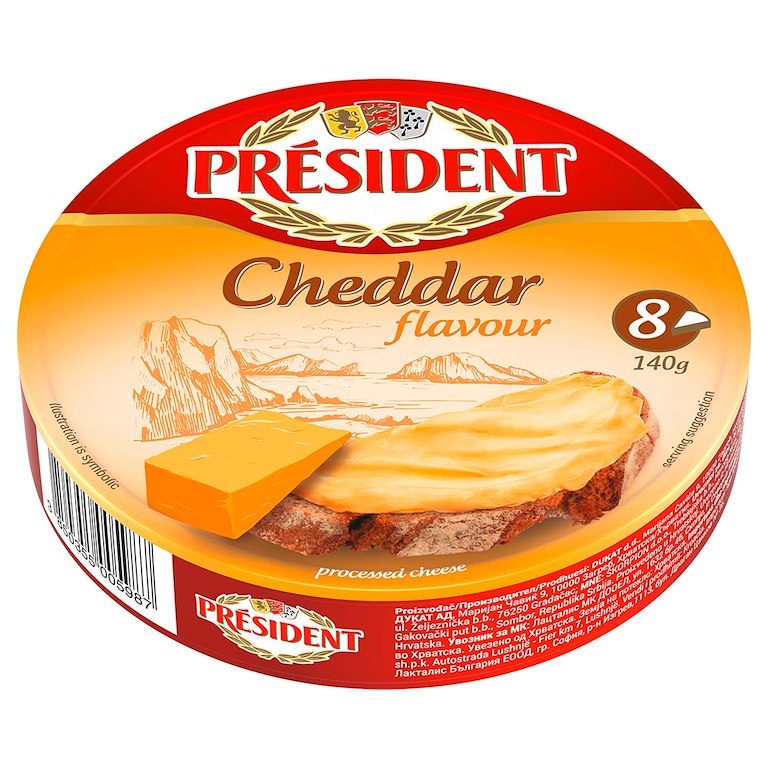 President sir topljeni cheddar 140g president