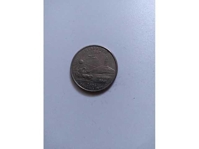 Quarter Dollar P, USA  2006.  Nebraska