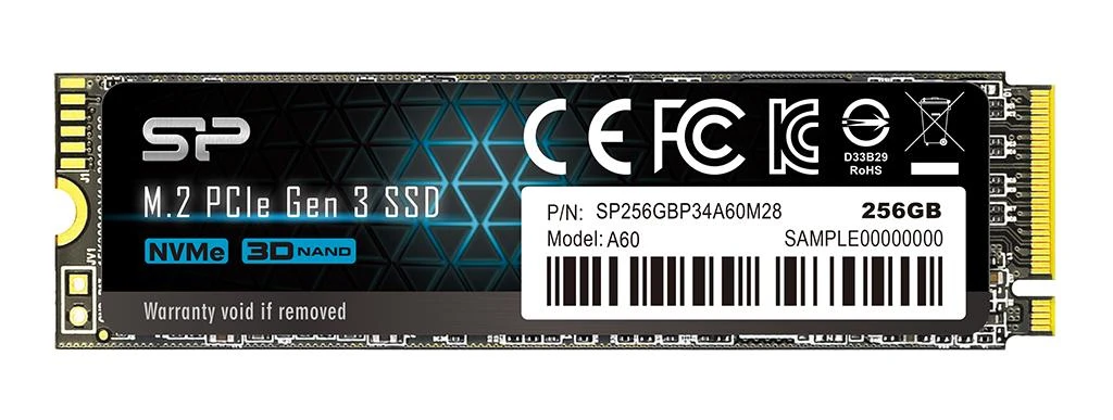 Silicon Power 256GB M.2 NVMe A60 (SP256GBP34A60M28) SSD disk PCIe Gen3 x4