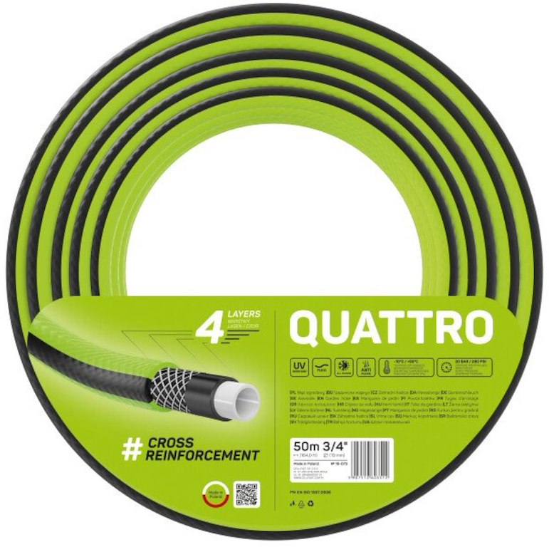 Baštensko crevo QUATTRO 4 sloja 3/4 ”50 mb 10-073