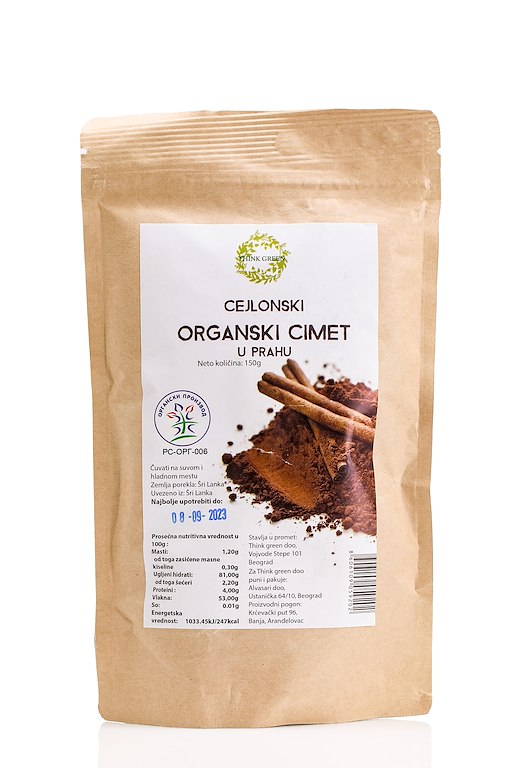 Cejlonski cimet u prahu (organski proizvod) 150 g Think green