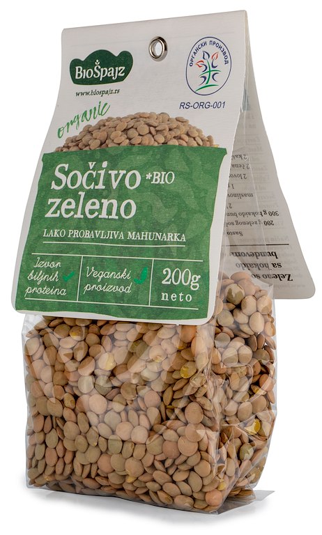 Sočivo zeleno (organski proizvod) 200 g Bio Špajz