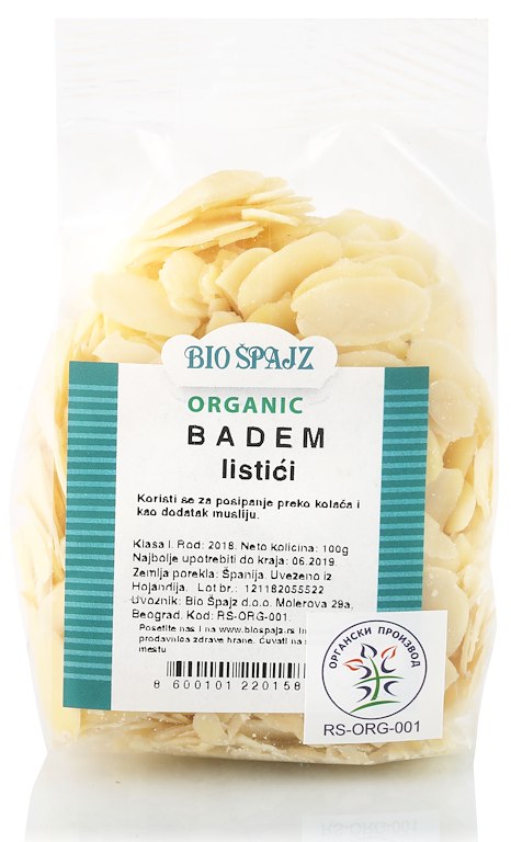 Badem - listići (organski proizvod) 100 g Bio Špajz