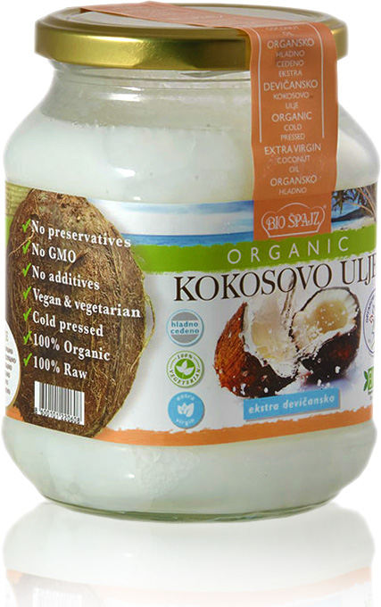 Hladno ceđeno nerafinisano kokosovo ulje (organski proizvod) 550 g Bio Špajz