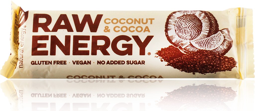 Raw Energy kokos i kakao - desert na bazi sušene urme (sert. bez glutena) 50 g Bombus