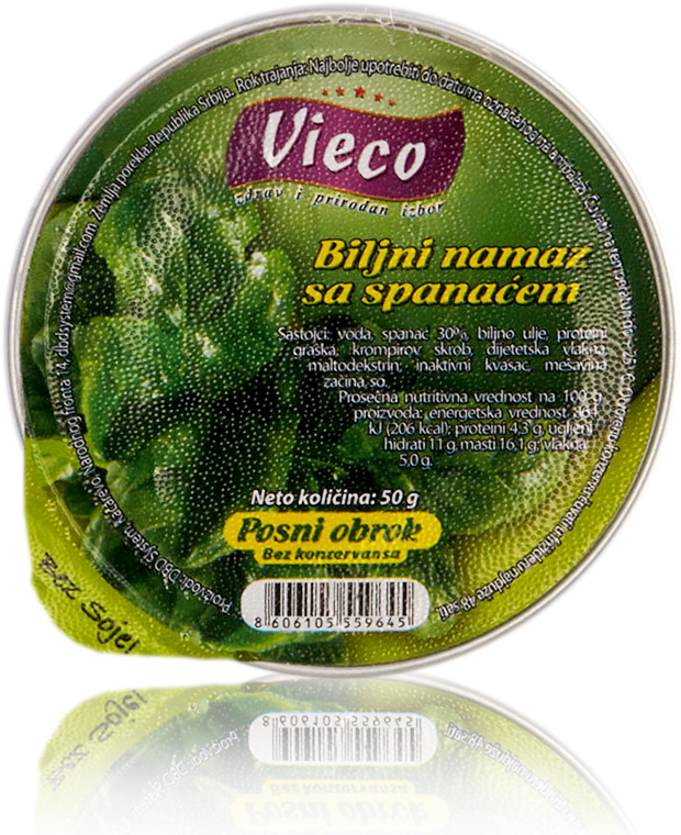 Posni biljni namaz sa spanaćem 50 g Vieco