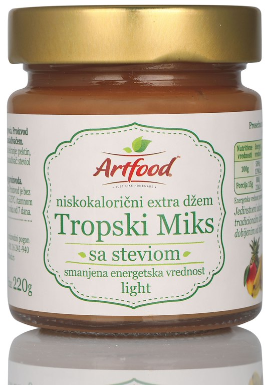 Niskokalorični džem tropski miks sa stevijom light 220 g Artfood