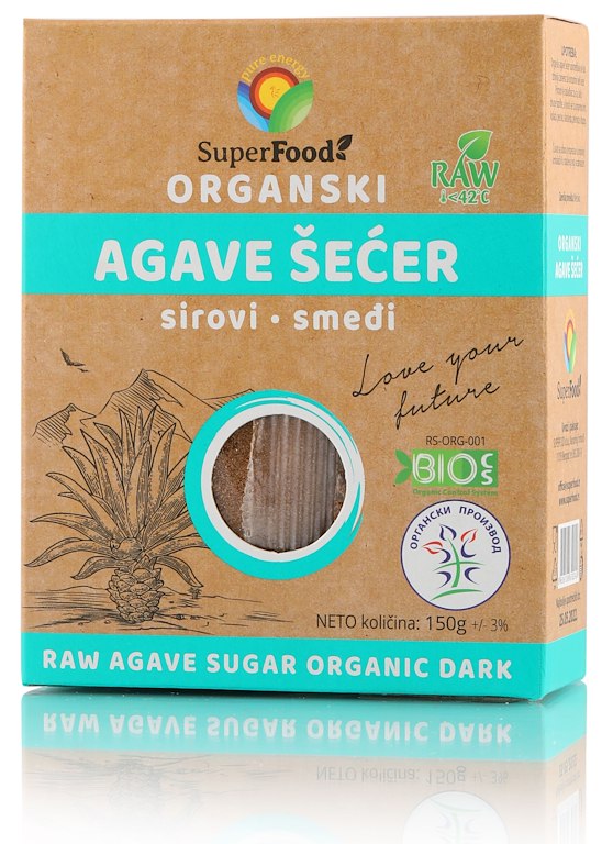 Šećer smeđi od agave (organski proizvod) 150 g Superfood
