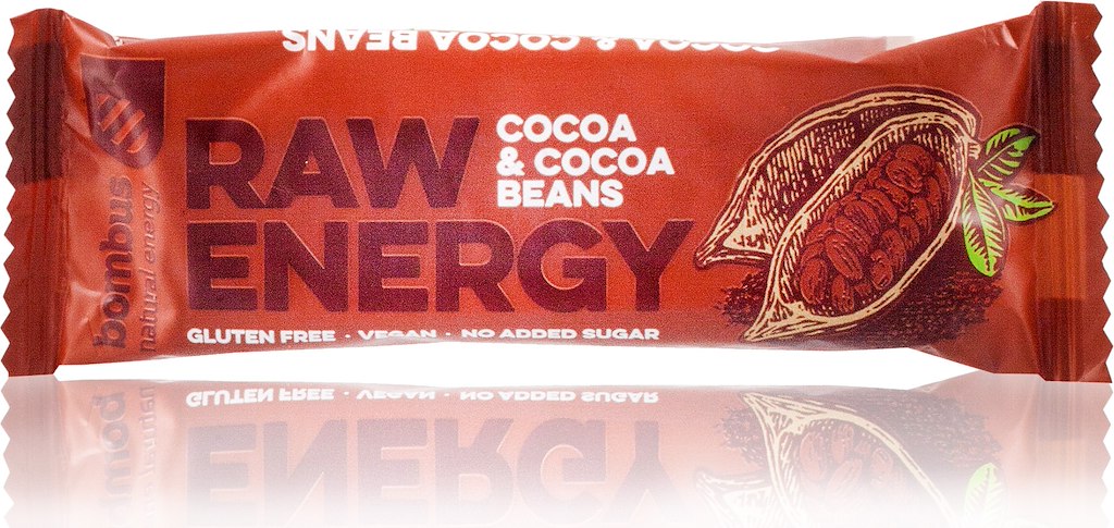 Raw Energy kakao i kakao zrna - desert na bazi sušene urme (sert. bez glutena) 50 g Bombus