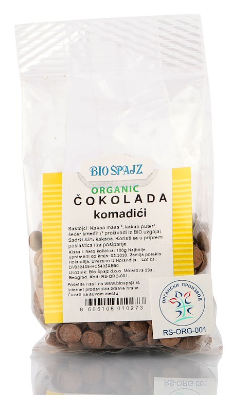 Čokolada komadići (organski proizvod) 100 g Bio Špajz