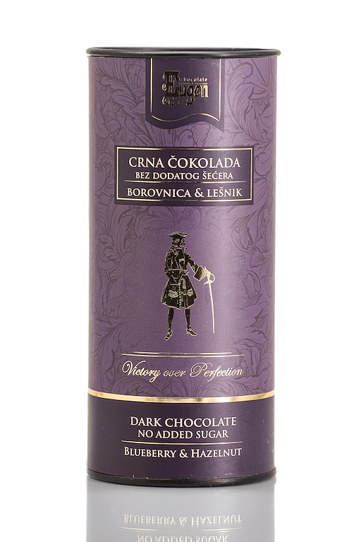 Crna čokolada bez dodatog šećera borovnica i lešnik 100 g Eugen Chocolate