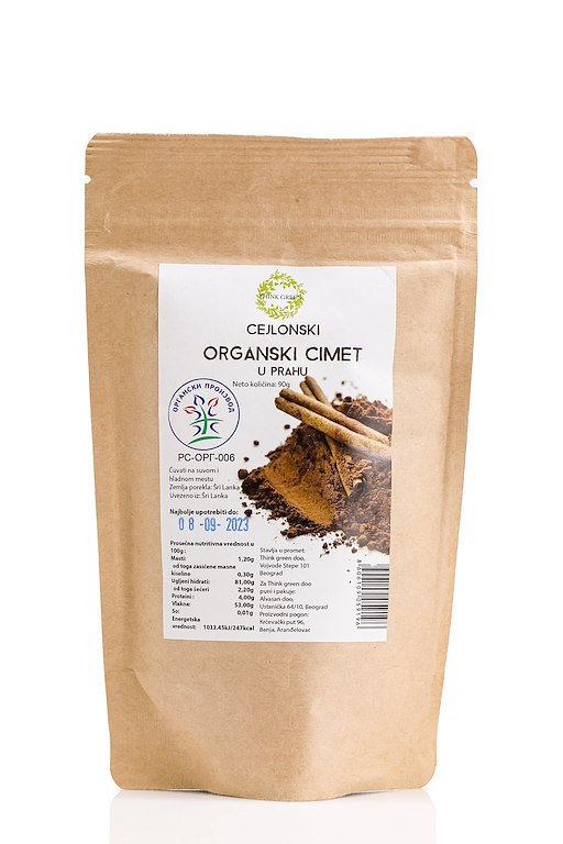 Cejlonski cimet u prahu (organski proizvod) 90 g Think green