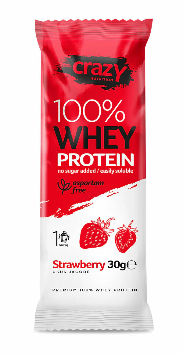 Whey protein jagoda 30 g Crazy Nutrition