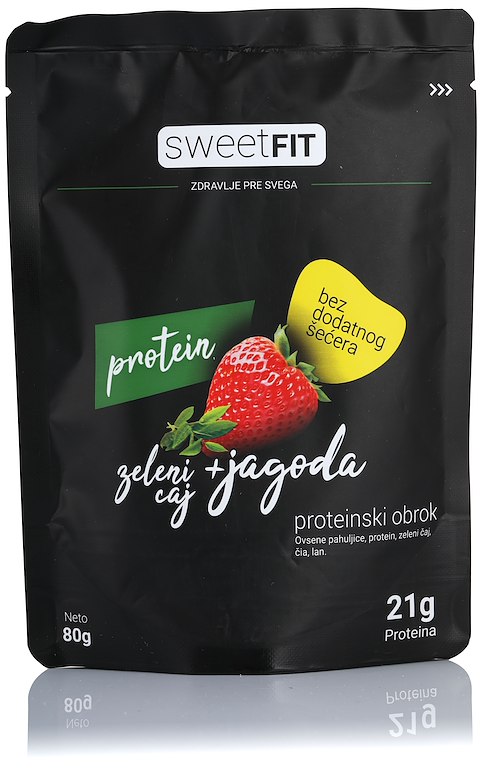 Proteinski obrok jagoda i zeleni čaj 80 g Sweetfit