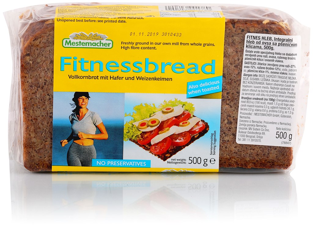 Integralni fitnes hleb 500 g Mestermacher