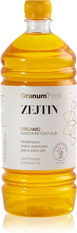 Zejtin - hladno ceđeno nerafinisano suncokretovo ulje (organski proizvod) 1 l Granum