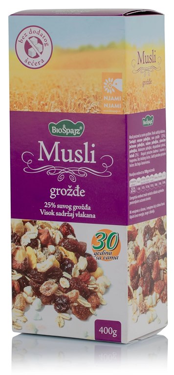 Musli - grožđe 400 g Bio Špajz