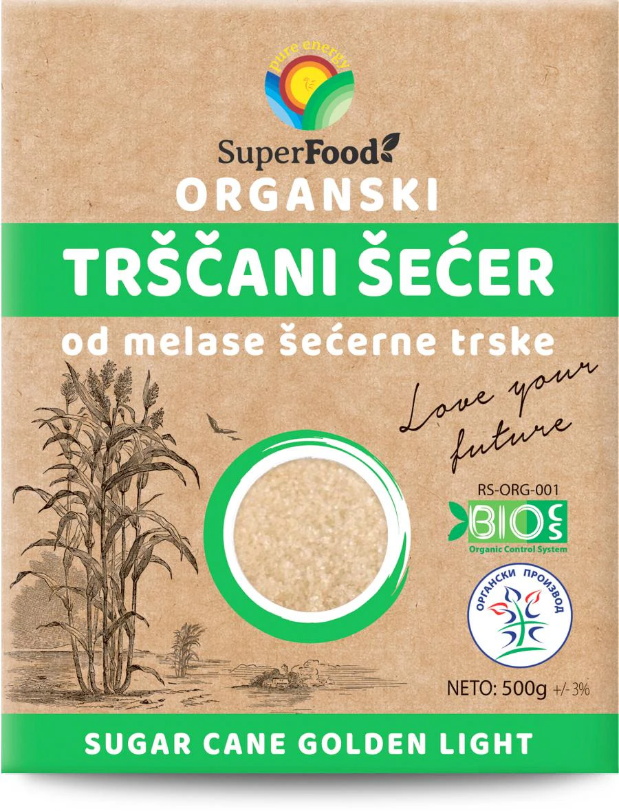 Trščani šećer (organski proizvod) 500 g Superfood