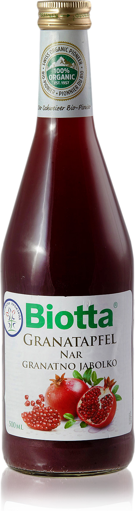 Mutni voćni sok od nara (organski proizvod) 500 ml Biotta