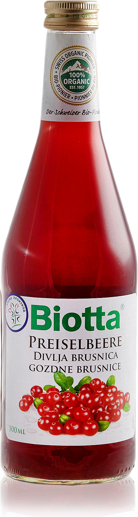 Mutni sok od divljih brusnica (organski proizvod) 500 ml Biotta
