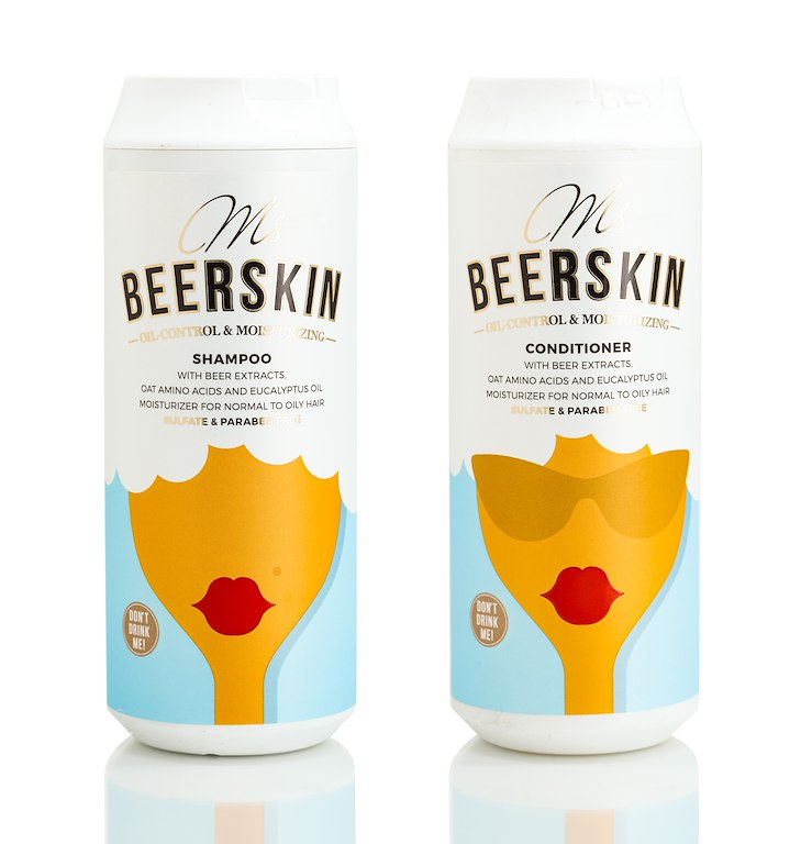 Poklon set šampon + regenerator Oil control & moisturizing 440 ml Ms Beerskin