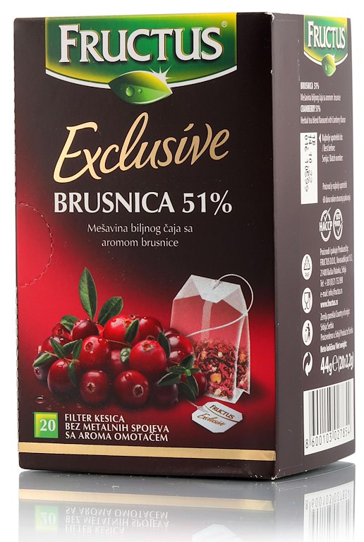 Čaj brusnica 51% 20 filter kesica Fructus