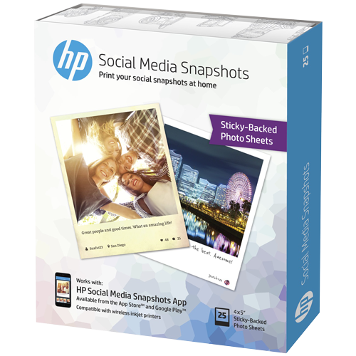 HP papir Social Media Snapshots Removable Sticky Photo - W2G60A