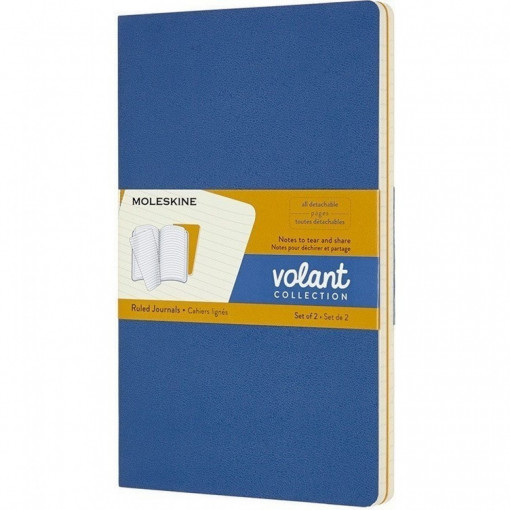 Moleskine Volant Journals Large Ruled Blue Amber/Yellow