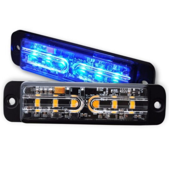 Blinker LED, flash, 12/24V, 6 LED, plavi, za masku vozila – Golmax 20937