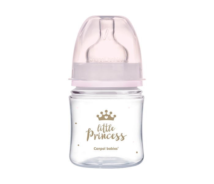 CANPOL BABIES FLASICA 120ml SIROKI VRAT, PP - ROYAL BABY 35/233 PINK