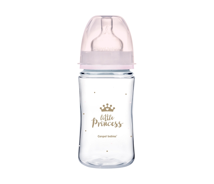 CANPOL BABIES FLASICA 240ml SIROKI VRAT, PP - ROYAL BABY 35/234 PINK