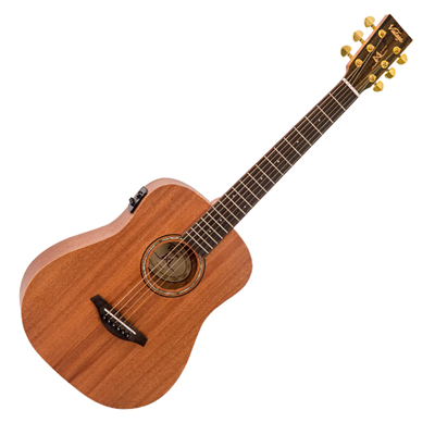 Vintage Mahogany Series 'Travel' Electro-Acoustic Guitar ~ Satin Mahogany - Elektro Akustična Gitara sa Torbom
