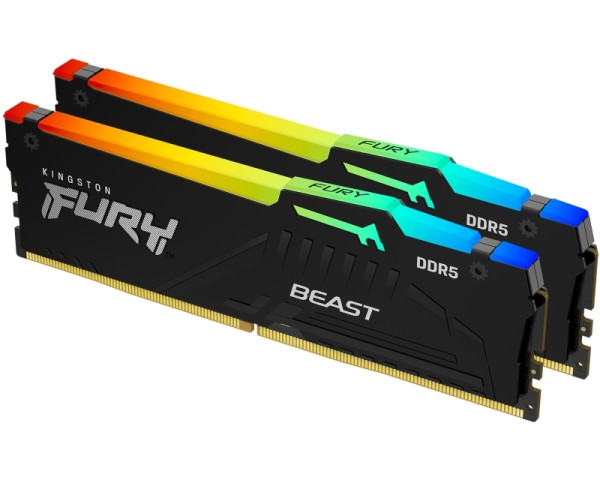 KINGSTON DIMM DDR5 64GB (2x32GB kit) 5600MTs KF556C40BBAK2-64 Fury Beast RGB black