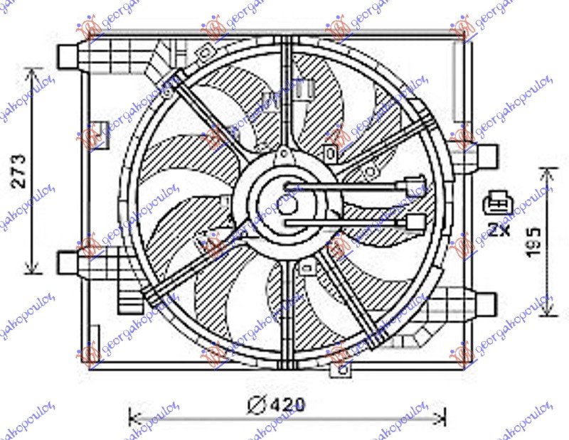 VENTILATOR KOMPL.1.6DiG - 1.5dCi (JEDAN)