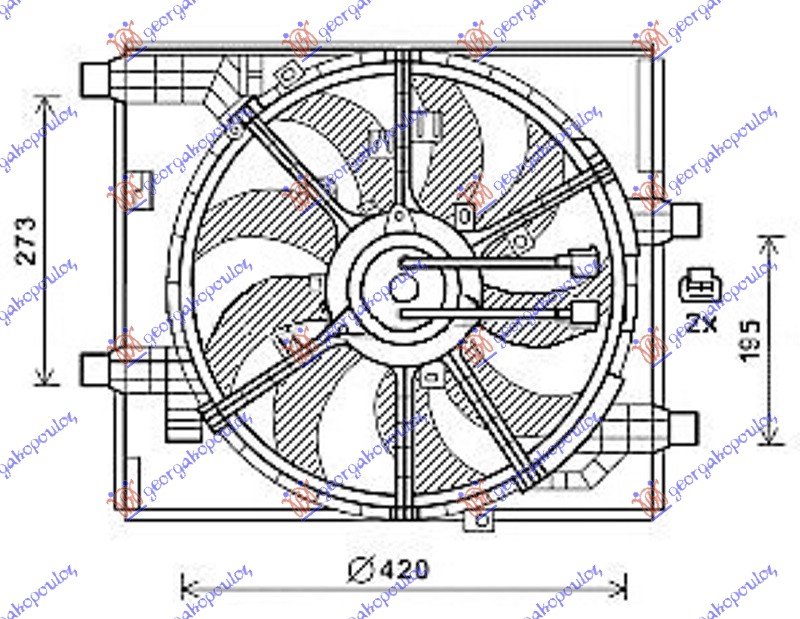 VENTILATOR KOMPL.1.6DiG - 1.5dCi (JEDAN)