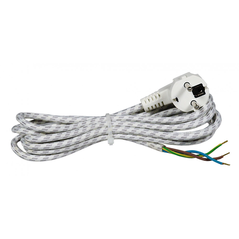 COMMEL Priključni kabl za peglu 6A 250V 1300W 2m H03RT-H 3G 0,75 C0333