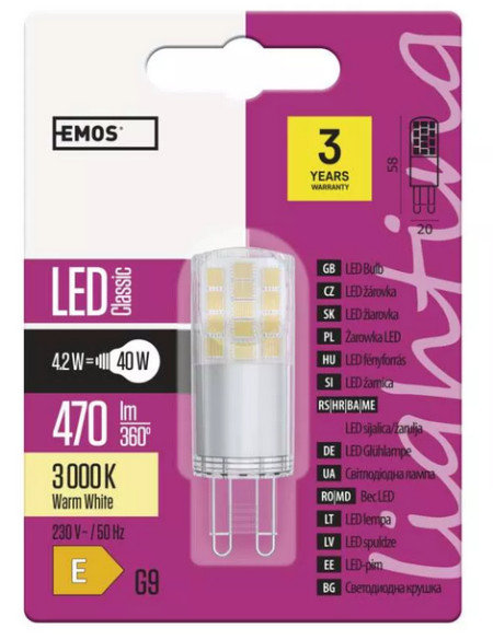 Emos sijalice LED sijalica classic jc 4,2w g9 ww emos zq9542 ( 2931 )