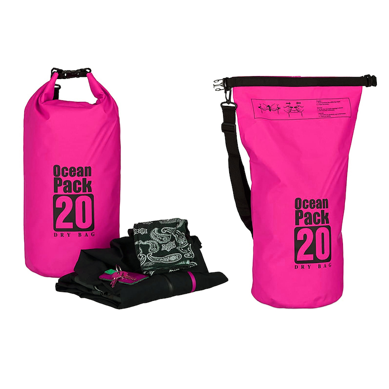Vodootporna suva torba EL 20L pink