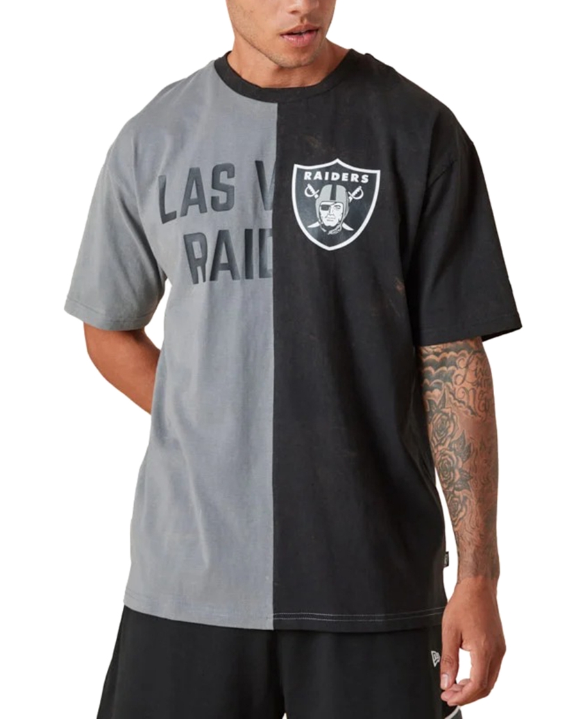 LAS VEGAS RAIDERS SPLIT GRAPHIC GREY T-SHIRT